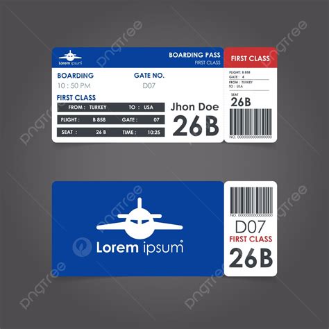 Boarding Pass Airline Boarding Pass Ticket For Traveling By Plane
