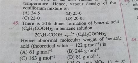 Hence Vapour Density Of The Equilibrium Mixture Is Filo