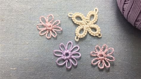 ニードルタティングレースを始めよう2 ピコの花ダブルステッチの花の編み方 YouTube