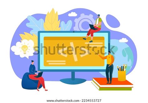 Programming Education Coding Scrum Team Concept Stock Vector Royalty