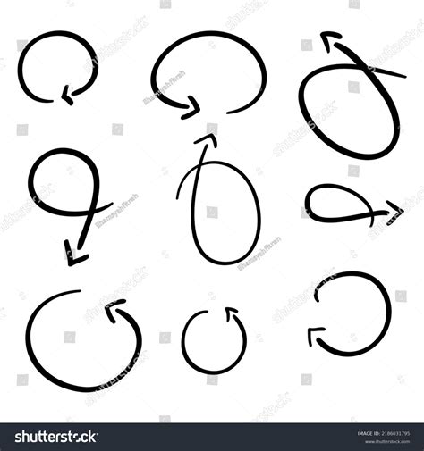 Vector Set Hand Drawn Arrows Sketch Stock Vector Royalty Free