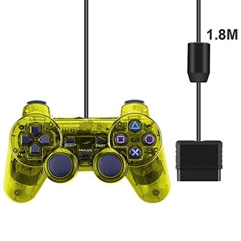 Ps2 Wired Controller Double Shock Dual Vibration Twin Shock Gamepad For Sony Playstation 2 Yellow