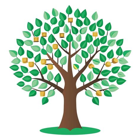 Vibrant Flat Tree With Brightly Colored Binary Code Leaves In A High Tech Setting 60314328