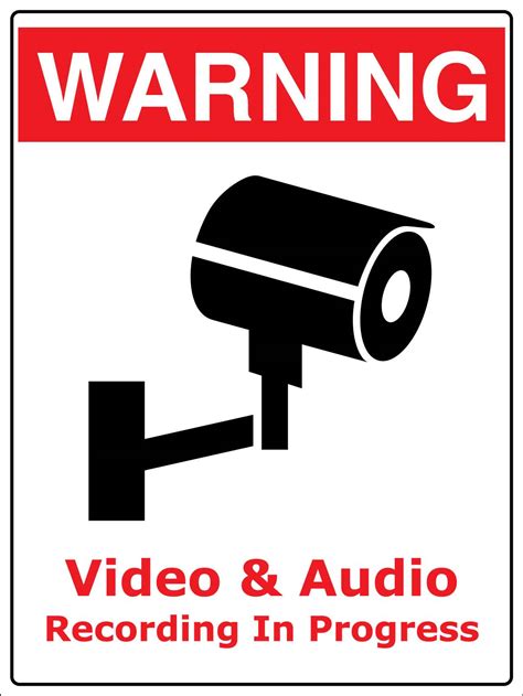 Warning Video And Audio Recording In Progress Sign New Signs