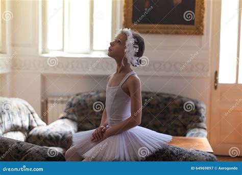 Young Ballerina Posing On A Sofa Stock Image Image Of Posing Light