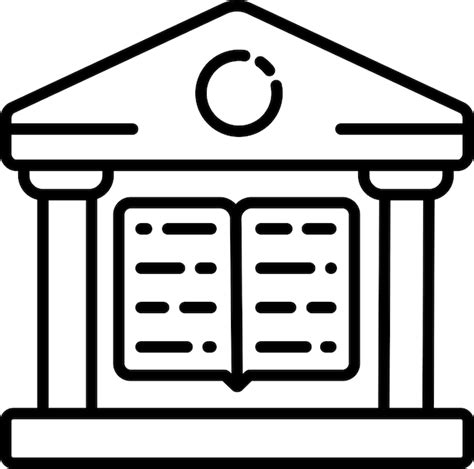 Premium Vector Library Outline Vector Illustration