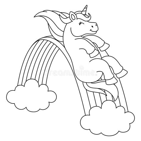 滑过彩虹色的独角兽 向量例证 插画 包括有 小孩 佩格瑟斯 图标 垫铁 彩虹 剪影 颜色 240856711