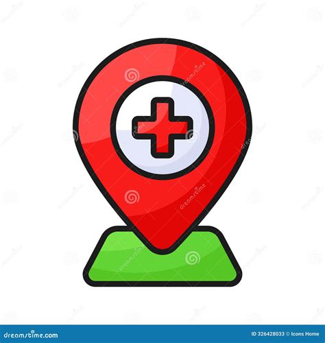 Medical Sign Inside Map Pin Denoting Concept Icon Of Hospital Location
