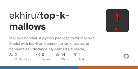 Github Ekhirutop K Mallows Mallows Kendall A Python Package To For