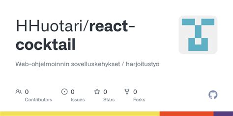 github hhuotari react cocktail web ohjelmoinnin sovelluskehykset