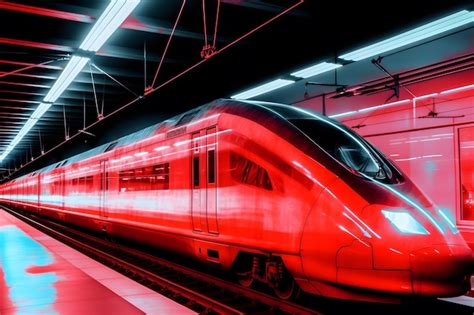 Premium Ai Image Modern High Speed Train Neural Network Ai Generated