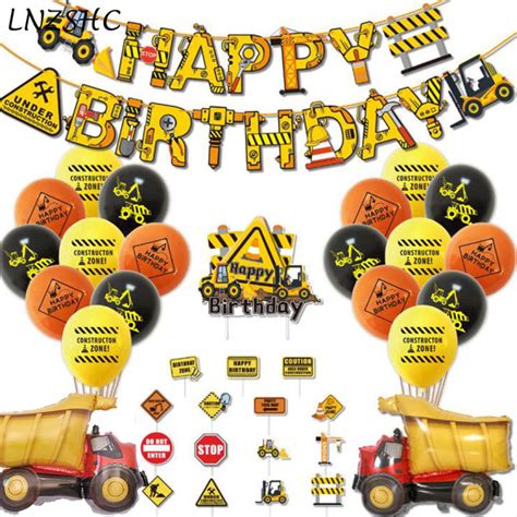 Excavator Balloons Construction Tractor Theme Inflatable Baloon Vehicle
