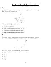 IB PHYSICS HL Circular Motion Paper 1 Questions Docx Circular Motion 15x Paper 1 Course Hero
