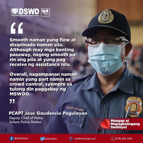 Dswd Region Ii Basahin Pahayag Ni Deputy Chief Of