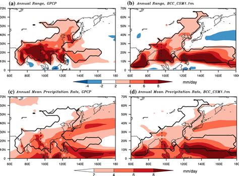The Climatological Mean For The Annual Range Of Precipitation A B