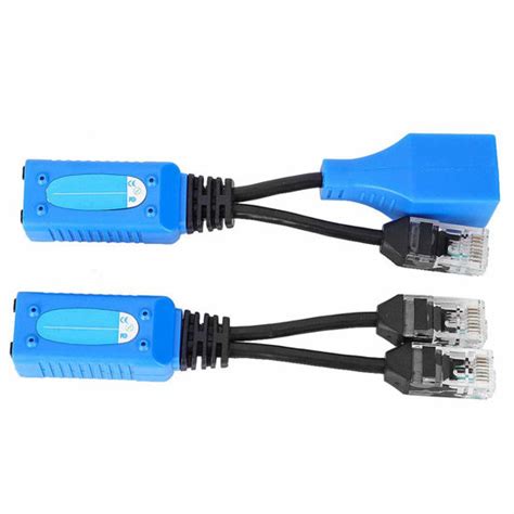 Getuscart 2 Pack Splitter Ethernet Combiner Rj45 Combiner Poe Adapter Connector Power Cord