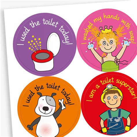 Pedagogs Toilet Training Stickers 37mm 35 Stickers