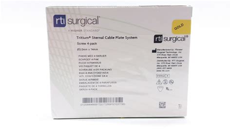 Rti Surgical Zimmer Tritium Sternal Cable Plate System Screw 4 Pack
