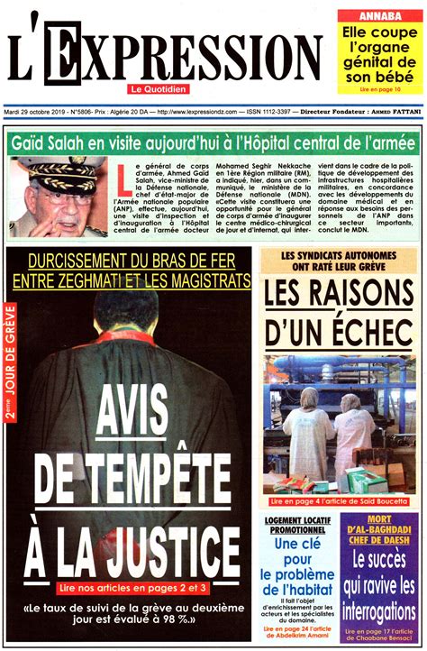 Revue De Presse Les Unes De Vos Journaux Du Mardi 29 Octobre TSA