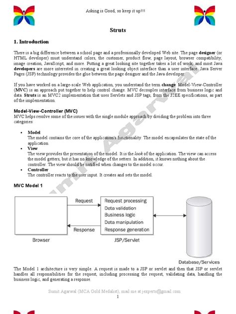 struts mvc framework explained pdf java server pages model view