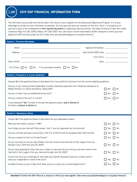Eop Financial Information Form Fill Out And Sign Online Dochub