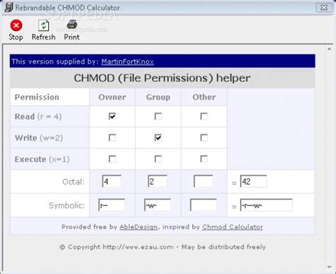 Rebrandable Chmod Calculator Download Softpedia