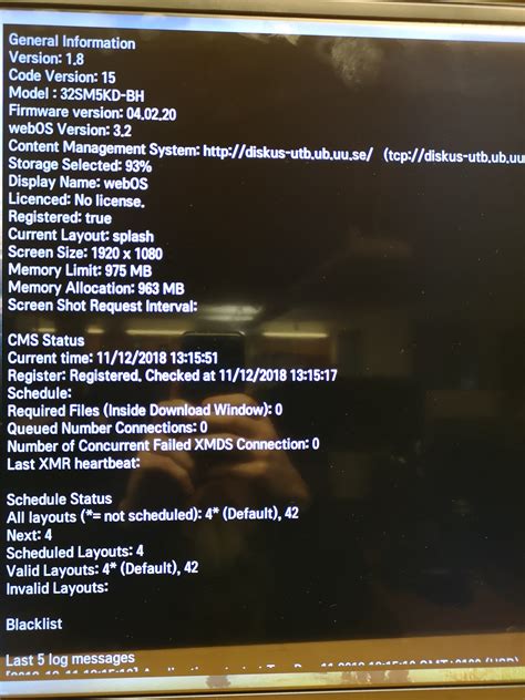 WebOS Layout Will Not Load Get Help Xibo Community