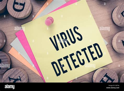 Text Sign Showing Virus Detected Conceptual Photo A Computer Program Used To Prevent And Remove