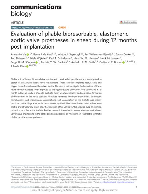 Pdf Evaluation Of Pliable Bioresorbable Elastomeric Aortic Valve
