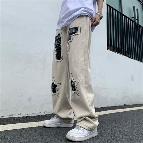 Fashion Casual Ripped Patch Jeans Helloice Apparel