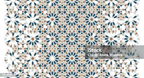 모로코 모자이크 벽지 벡터 테두리 패턴 배경을 반복합니다 기하 도형에 대한 스톡 벡터 아트 및 기타 이미지 기하 도형 다중 색상 디자인 Istock