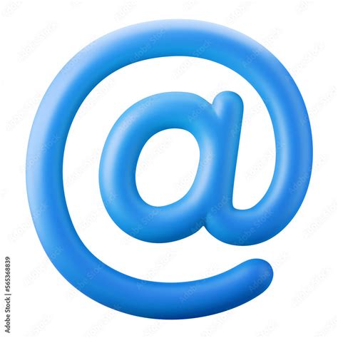 Blue Color At Sign Email Address Symbol User Interface Theme 3d Icon Rendering Illustration
