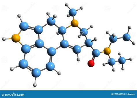 3d Image Of Ergot Alkaloid Skeletal Formula Stock Illustration