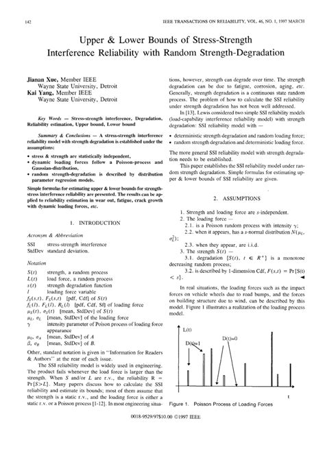 Pdf Upper And Lower Bounds Of Stress Strength Interference Reliability