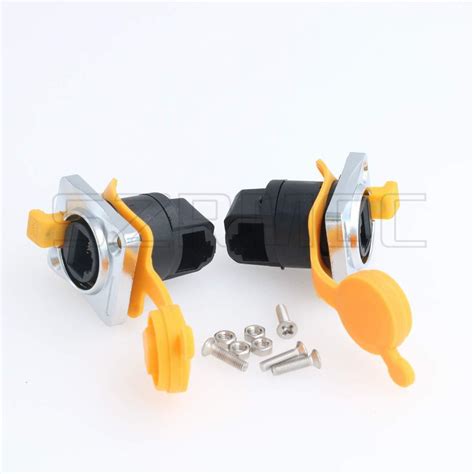 Szrmcc Rj45 Waterproof Coupler Sockets Connector Ethernet Connector Ip65 Panel Mount Right Angle