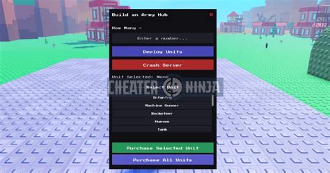 Build An Army Script Op Infinite Money Gui Cheater Ninja