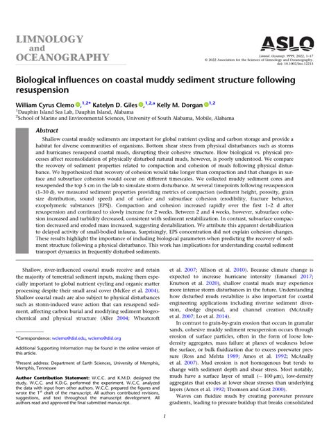 Pdf Biological Influences On Coastal Muddy Sediment Structure