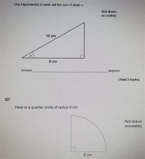 Solved Use Trigonometry To Work Out The Size Of Angle X Not Drawn