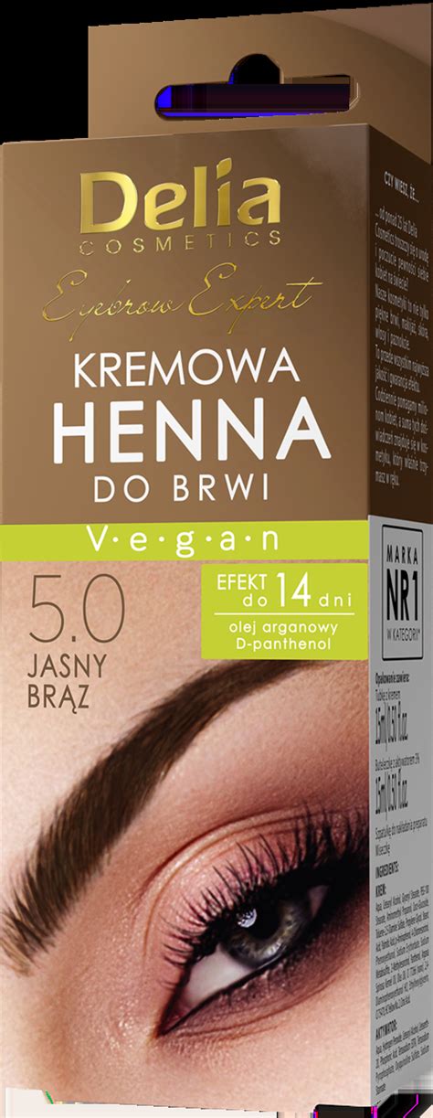 DELIA COSMETICS Eyebrow Expert Henna Do Brwi Kremowa Nr 0 5 Jasny