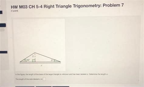 Solved Hw M Ch Right Triangle Trigonometry Proble