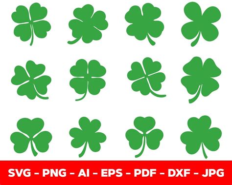 Shamrock Svg Clover Leaf Svg Trefoil Svg Saint Patricks Day Etsy