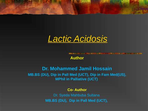 Pdf Lactic Acidosis Hiv Patients