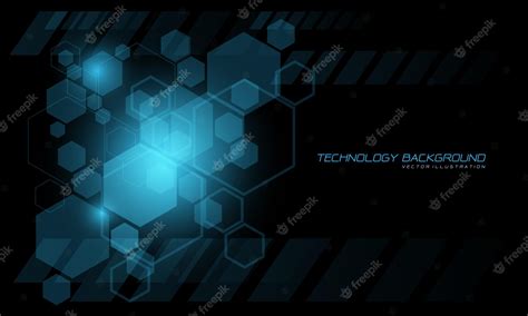 Premium Vector Abstract Vector Technology Blue Hexagon Geometric