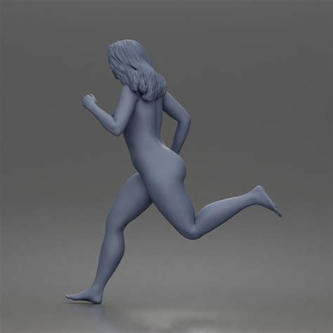 3d Printable Naked Running Woman By 3dgeschaft Miniatures Figures