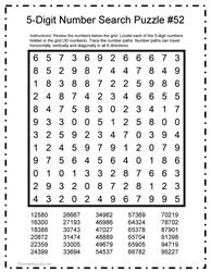 Number Search Puzzles 5 Digit Numbers 51 60 Learn With Puzzles