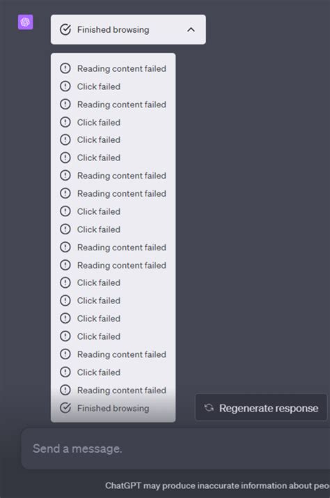 Persistent Errors Reading Content Failed In Web Browsing Bugs