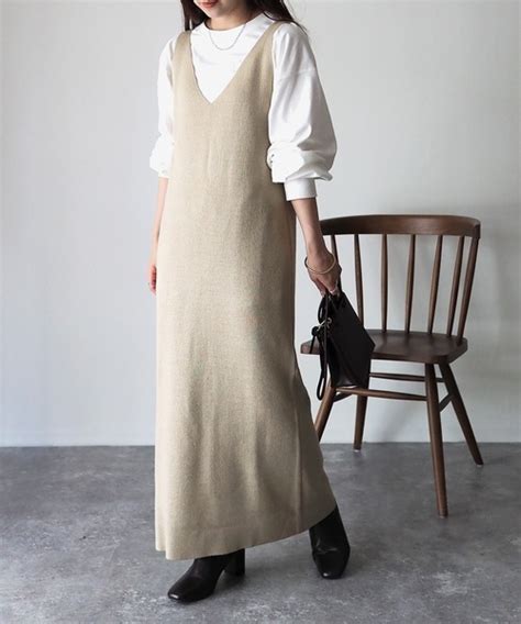 Riberry（リベリー）の「深vネックニットワンピース（ワンピース）」 Wear