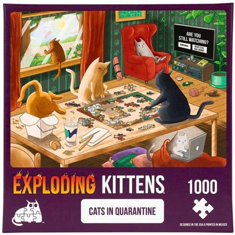 Exploding Kittens Puzzle Cats In Quarantine 1000pc Gumnut