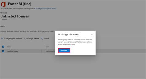 Assign Remove License