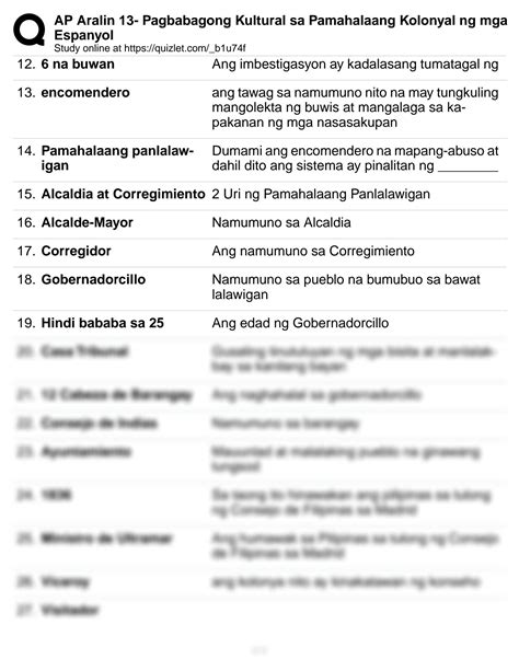 SOLUTION Ap Aralin Pagbabagong Kultural Sa Pamahalaang Kolonyal Ng Mga Espanyol Studypool